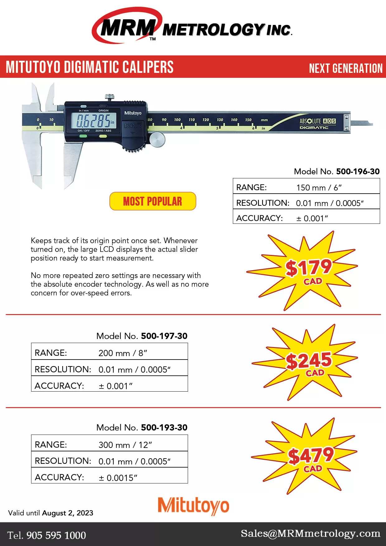 Buy 160-103 Mitutoyo Caliper, Vernier Nib Style Jaws - MRM Metrology